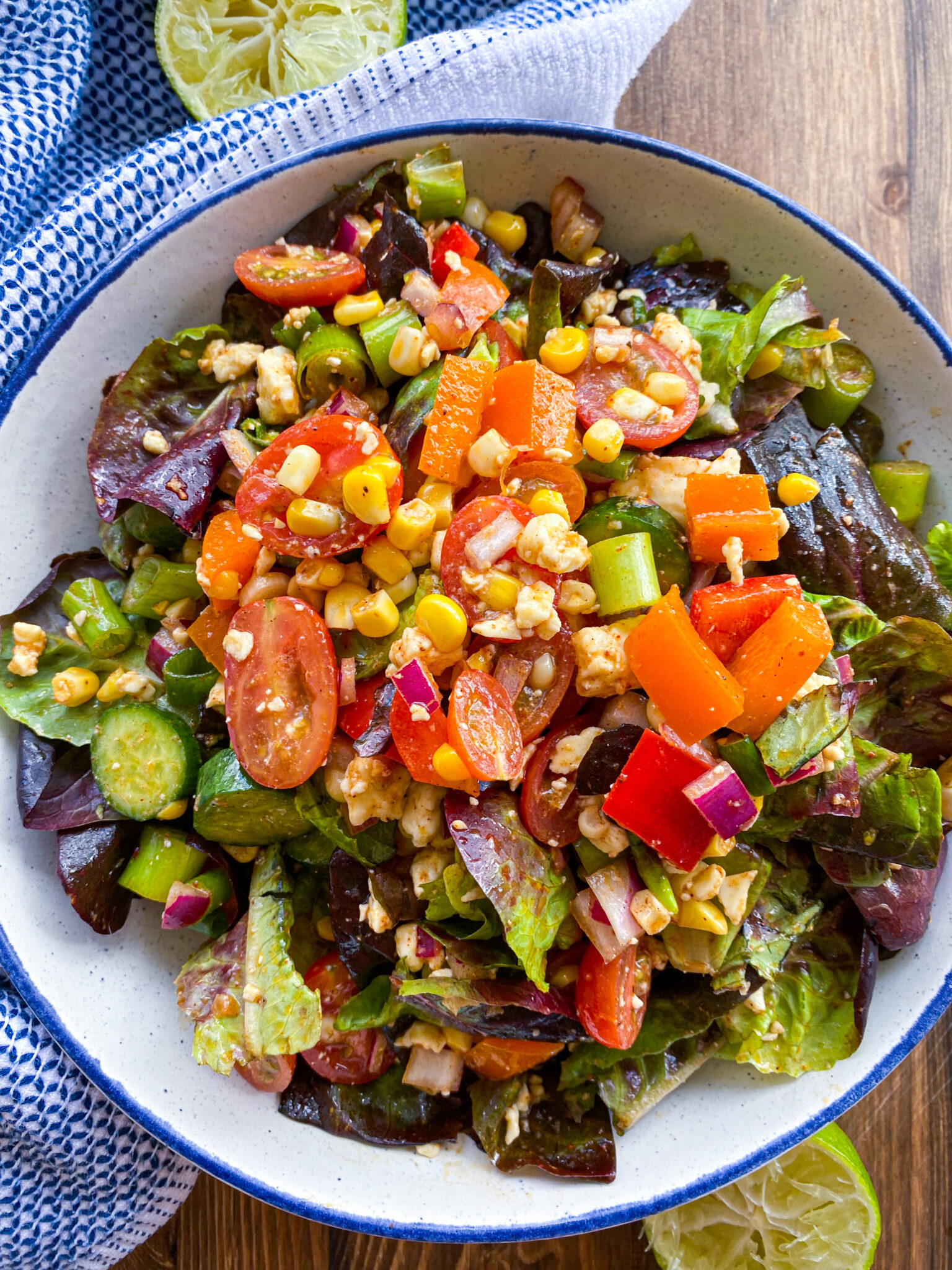 Southwest Salad (with Chili Lime Dressing) - Tastefully Grace