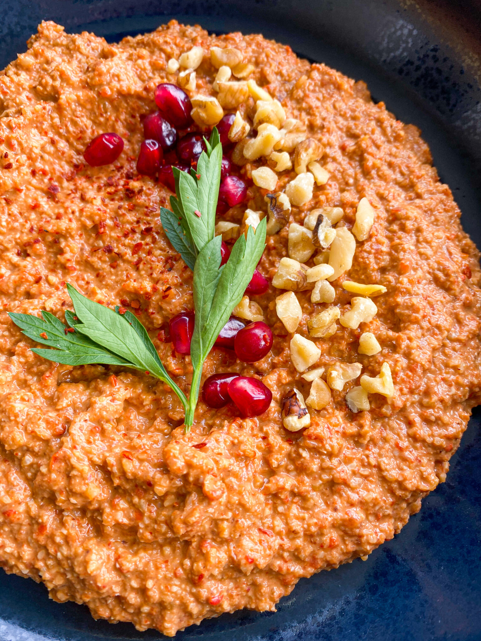 Muhammara (Roasted Red Pepper & Walnut Dip) - Tastefully Grace