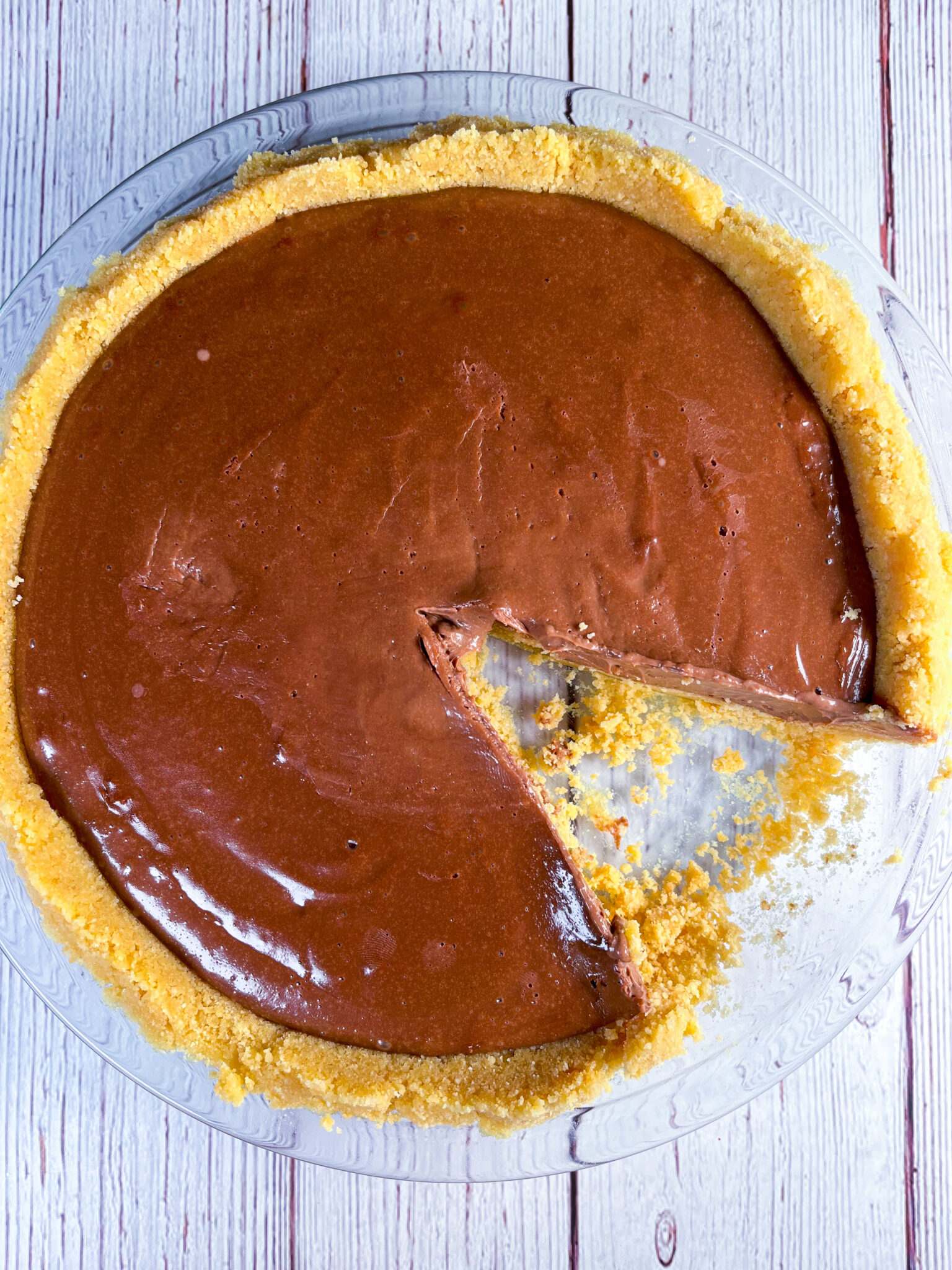 Chocolate Pie (With Shortbread Cookie Crust) - Tastefully Grace